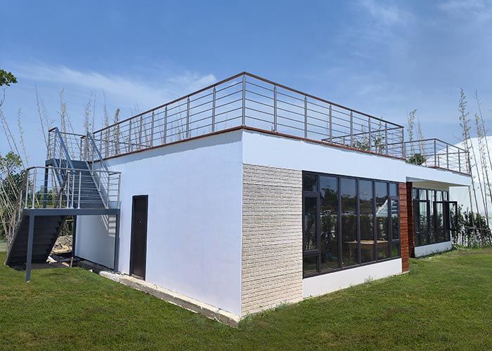 Moderne prefab huizen met lichtmetalen stalen frame systemen houten ...